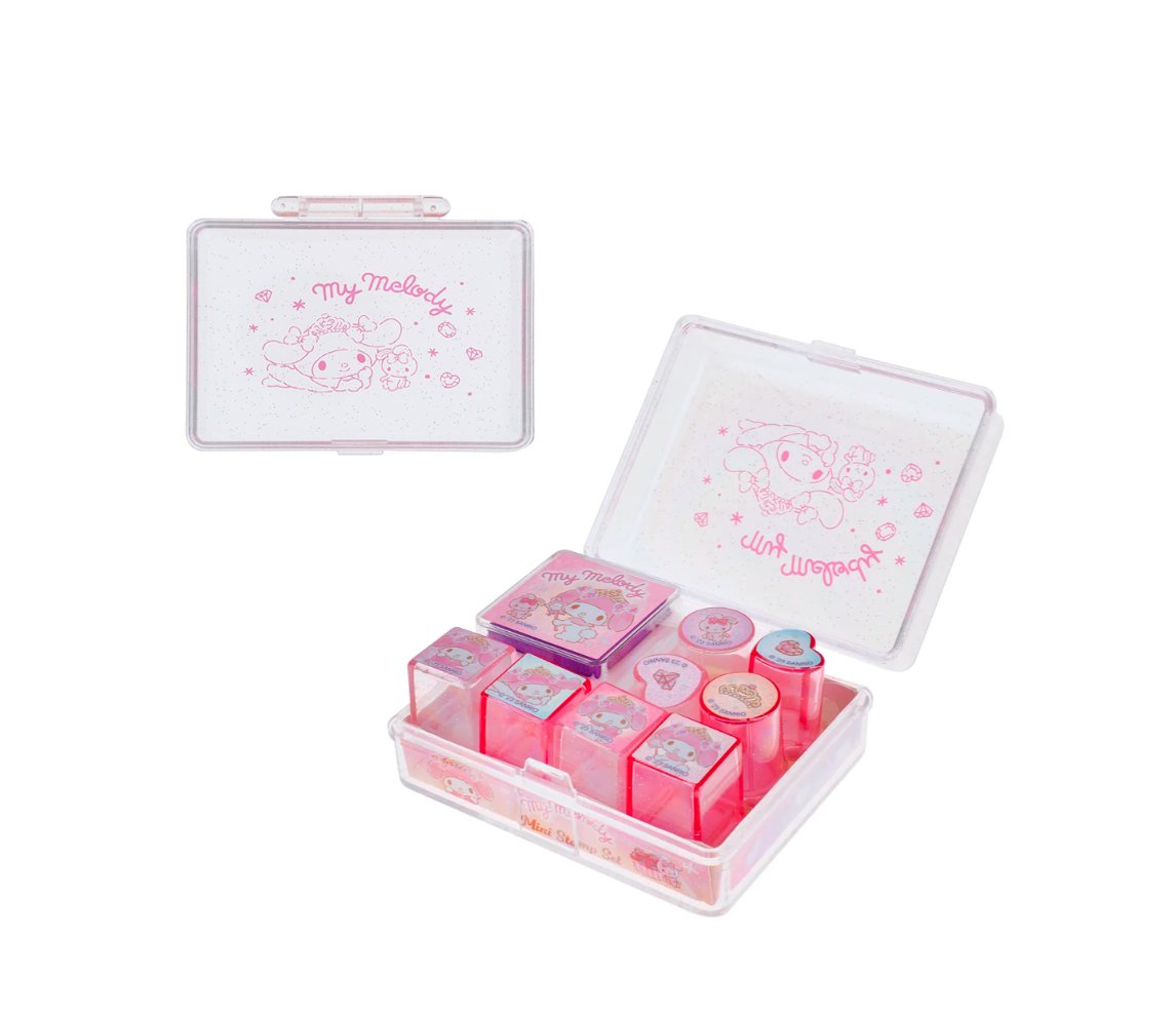 Sanrio My Melody 8 pieces EVA Stamps with ink pads Mini Stamp sets girls M4