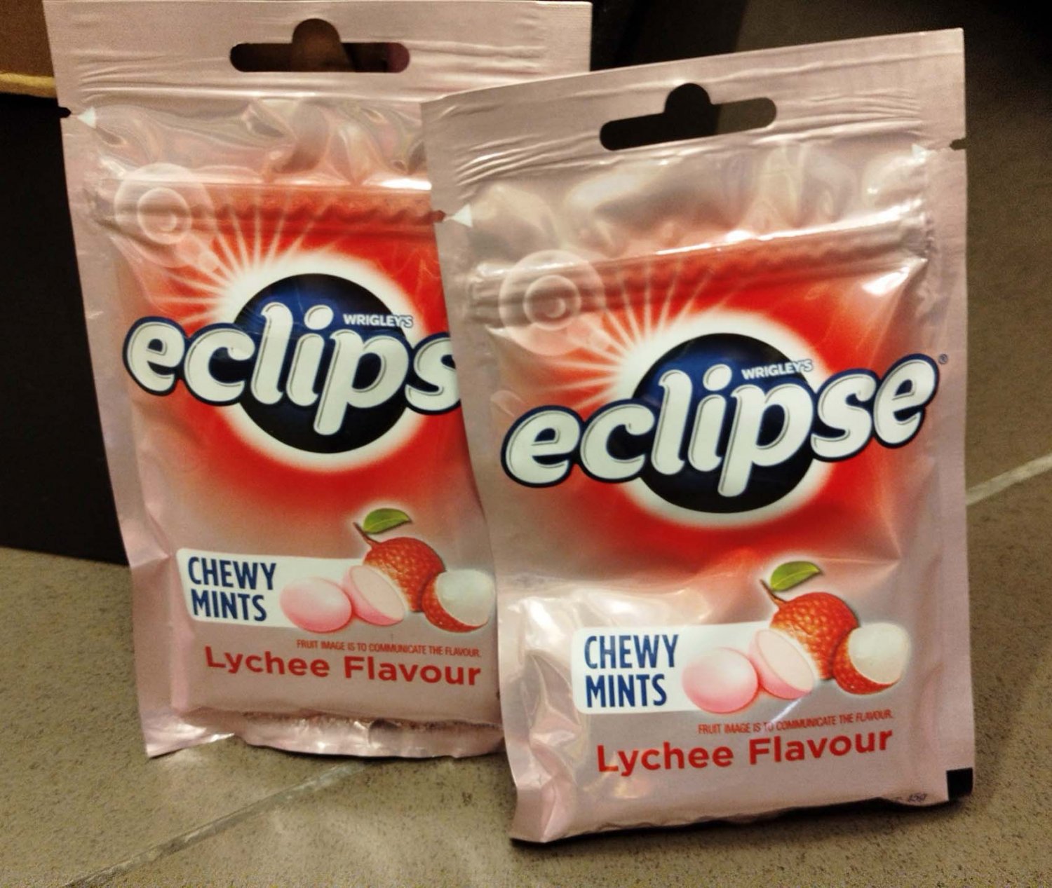 Wrigley's Eclipse Chewy Mints LYCHEE Flavor Candy 45g x 2 Packets