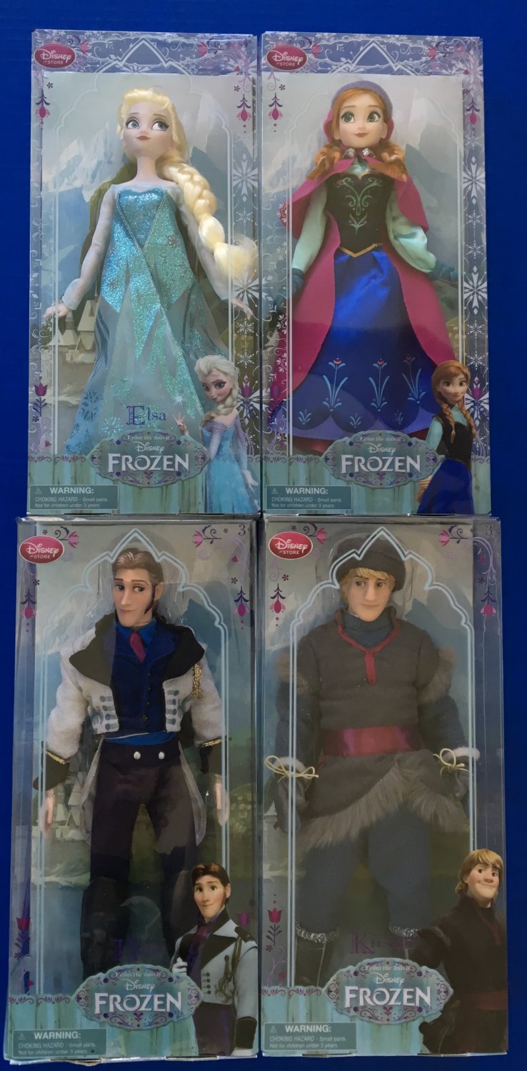 Disney Frozen 12" Classic Doll Set Elsa Anna Hans Kristoff NEW