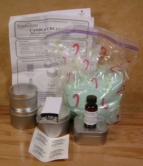 CANDLE CREATIONS TIN CONTAINER CANDLES REFILL KIT *NEW*