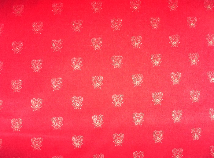 Red Velvet Bee Fabric- 36.95per yard