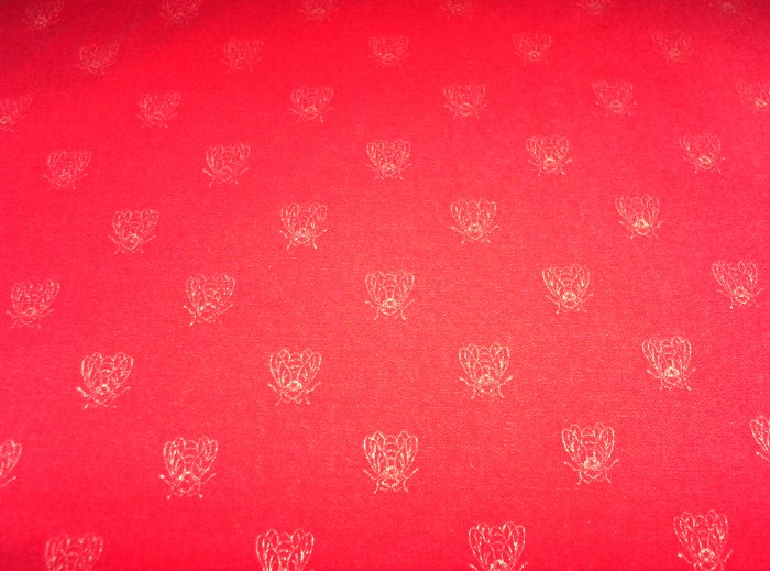 Red Velvet Bee Fabric- 36.95per yard