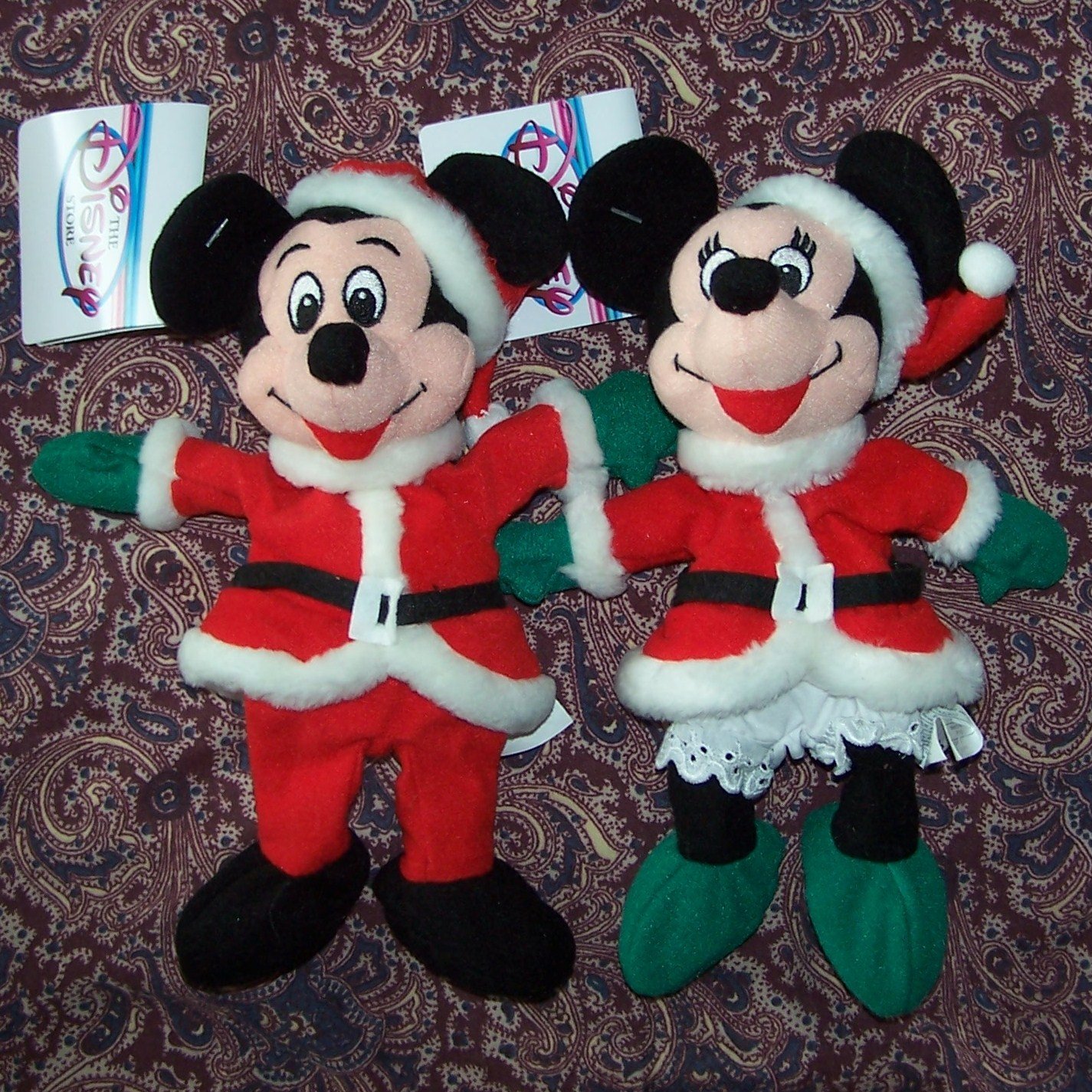 DISNEY'S MICKEY & MINNIE MOUSE - SANTA & MRS. SANTA MINI PLUSH BEAN ...