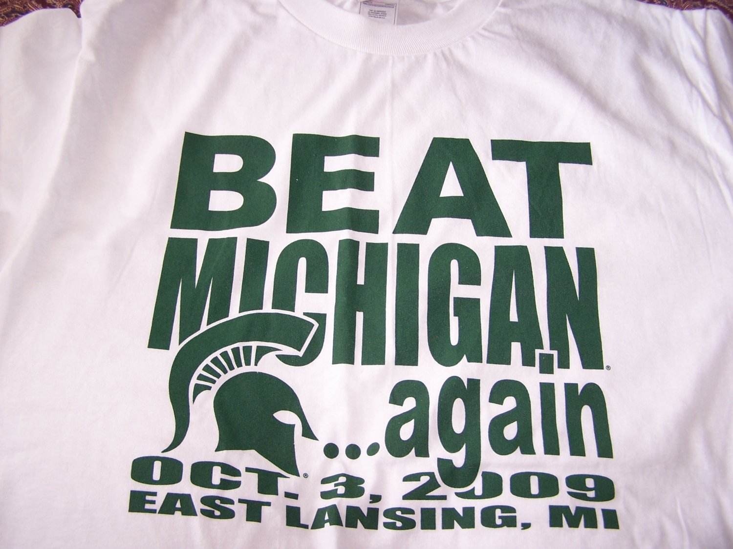 Michigan State Fans – Beat Michigan Again – Oct. 3, 2009 – East Lansing ...