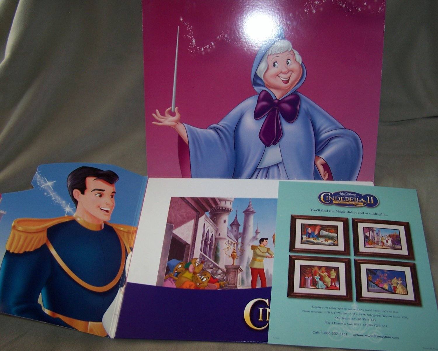 Disney's CINDERELLA II Lithograph Portfolio Set of 4 Lithos in Disney ...