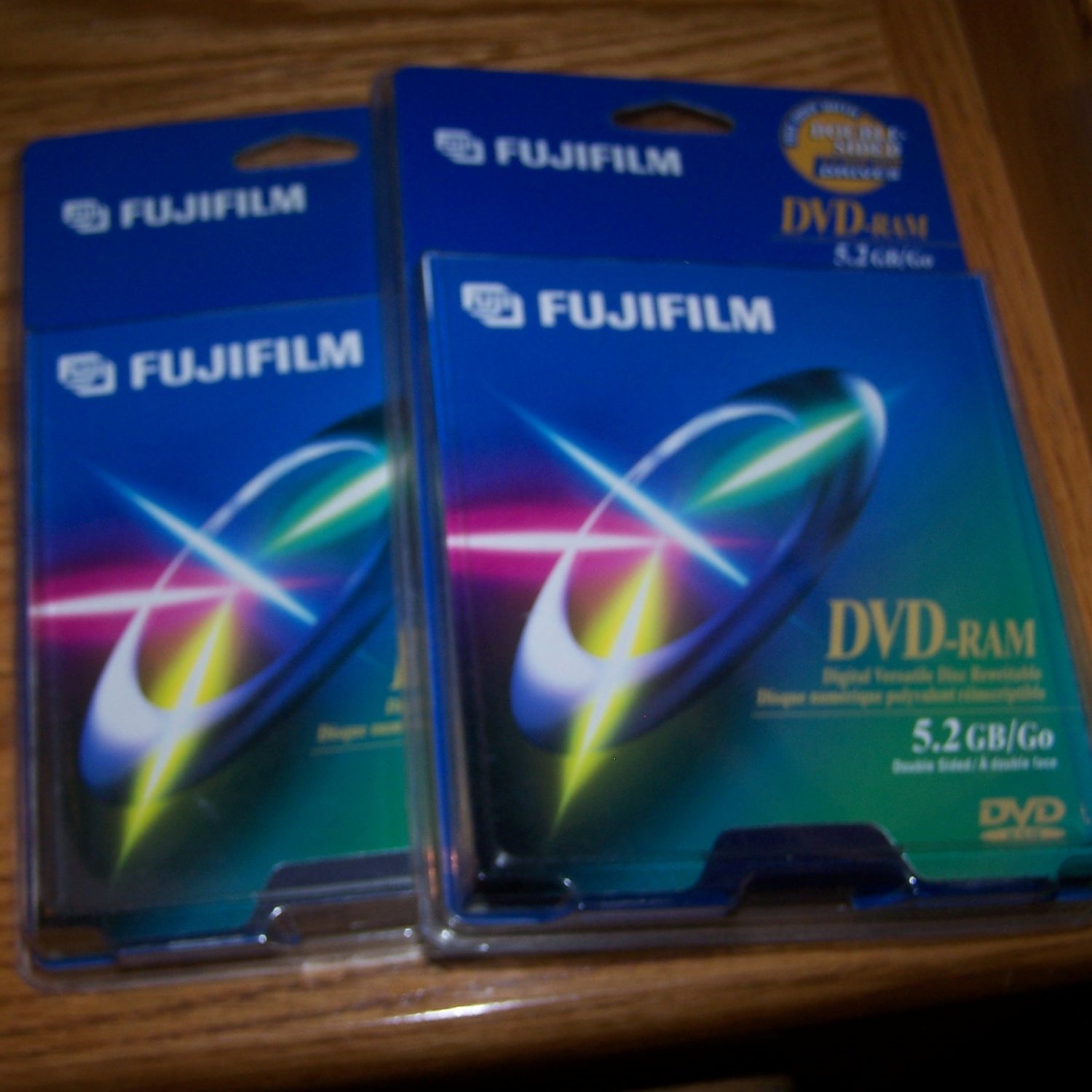 2 FUJIFILM Rewriteable DVD-RAM DOUBLE-SIDED 5.2GB - NEW SEALED