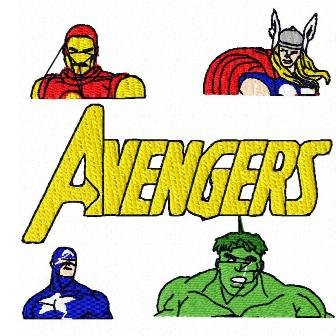 THE AVENGERS - 7 Embroidery Designs INSTANT DOWNLOAD