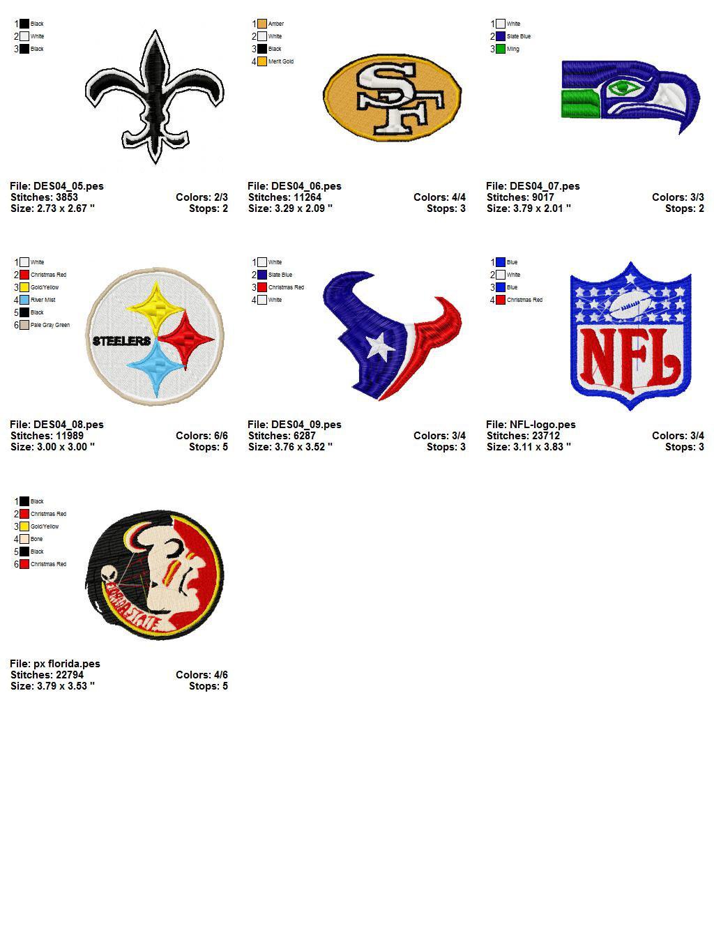 NFL LOGO (1) - 19 EMBROIDERY DESIGNS INSTANT DOWNLOAD