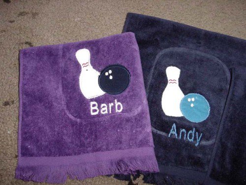 Personalized Mens LadiesTeam Bowling Towel Velour 11x18