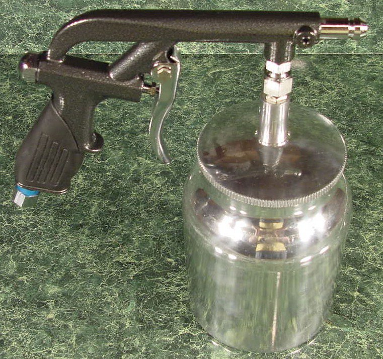 AIR SANDBLASTER GUN with 1 Quart SIPHON CUP all metal spot sand blast ...