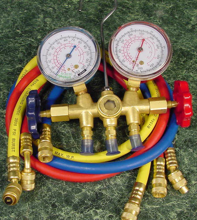 AC MANIFOLD GAUGE SET with hoses Air conditioning Tester kit