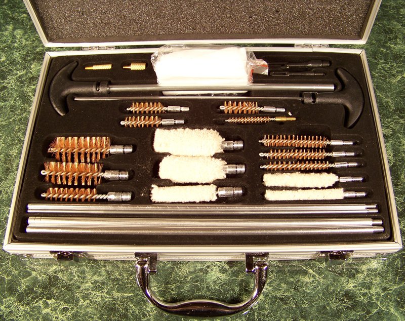 78pc Universal GUN CLEANING KIT w/ Aluminum STORAGE BOX Rifle Pistol ...