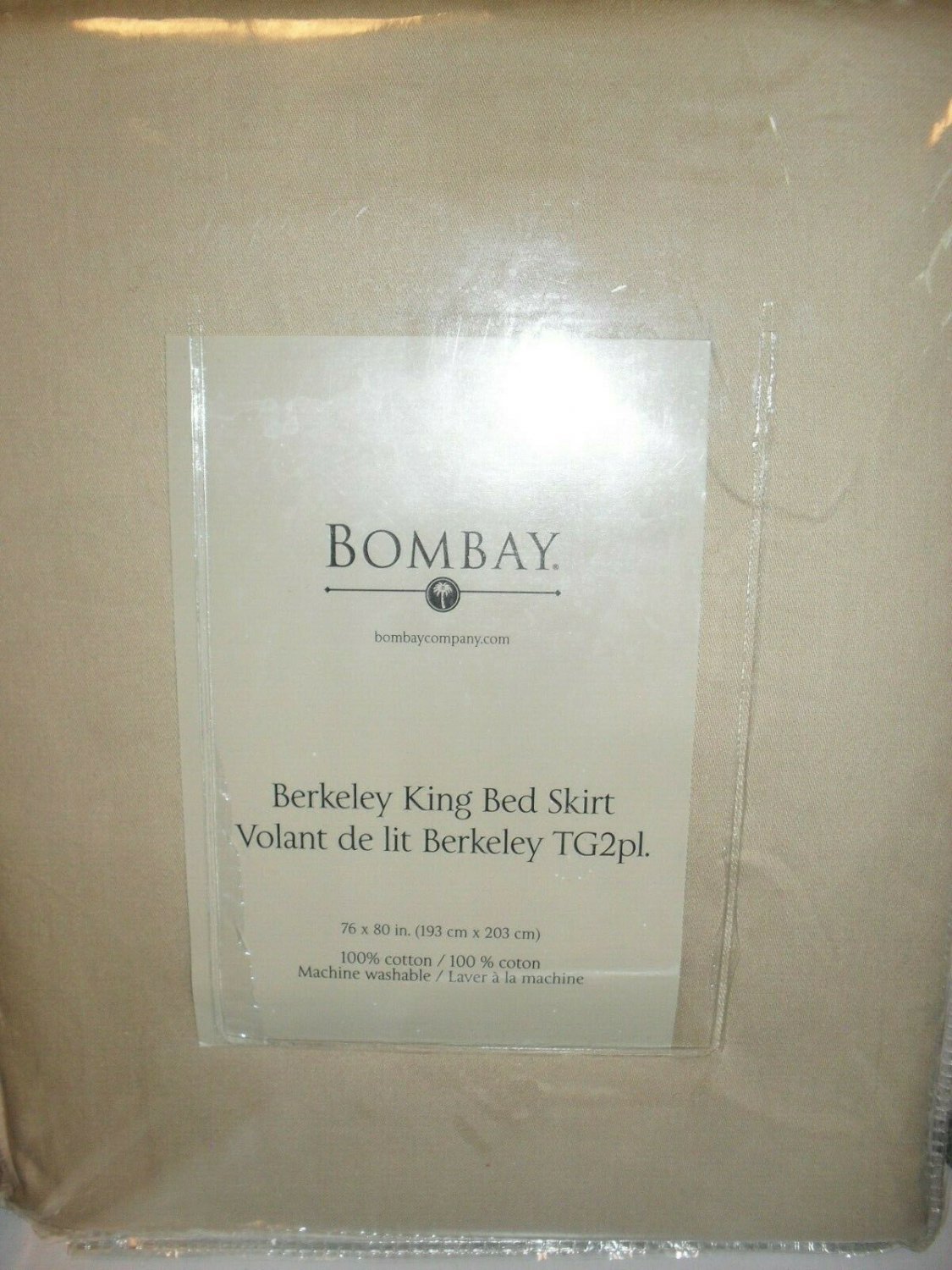 Bombay COMPANY Taupe King Sz 100% Cotton Berkeley bedding dust ruffle ...