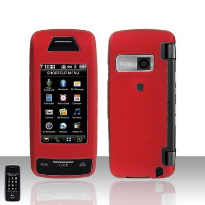 Red Cover Case Rubberized Snap on Protector for LG Voyager LG VX10000