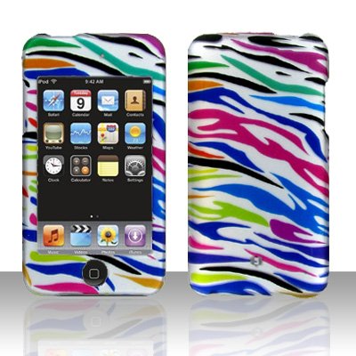 Rainbow Zebra Hard Snap on Case Cover for Apple iPod Touch 2 Touch 3