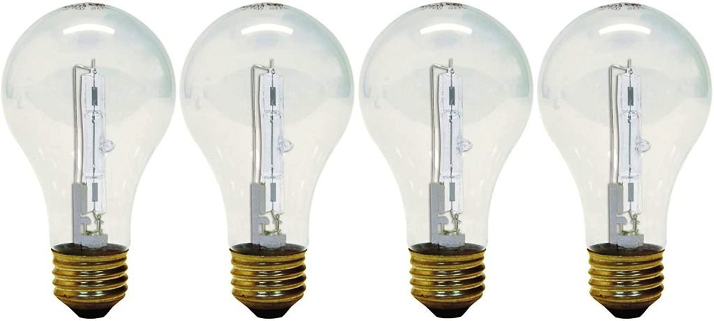 GE CLEAR HALOGEN LIGHT BULBS 4 PACK