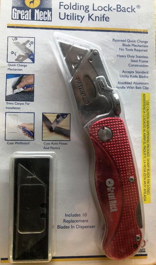 Knife GREAT NECK Folding Lock-Back Utility Knife