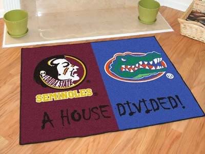 FLORIDA STATE SEMINOLES VS FLORIDA GATORS RUG MAT NEW
