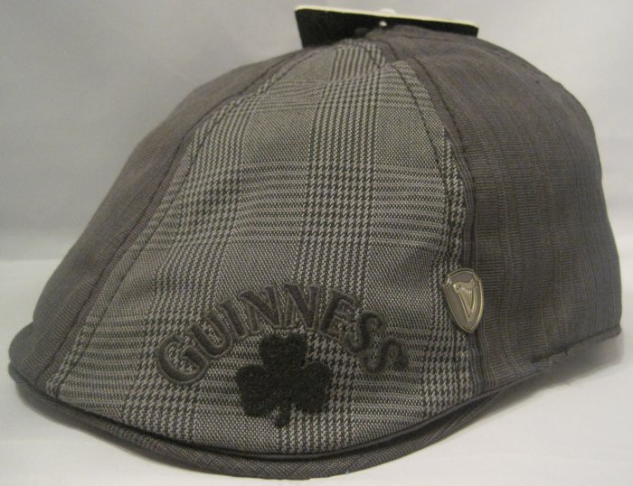 Guinness Irish Beer Ivy Plaid Gray Shamrock Cabby Hat Pub Driver Cap ...