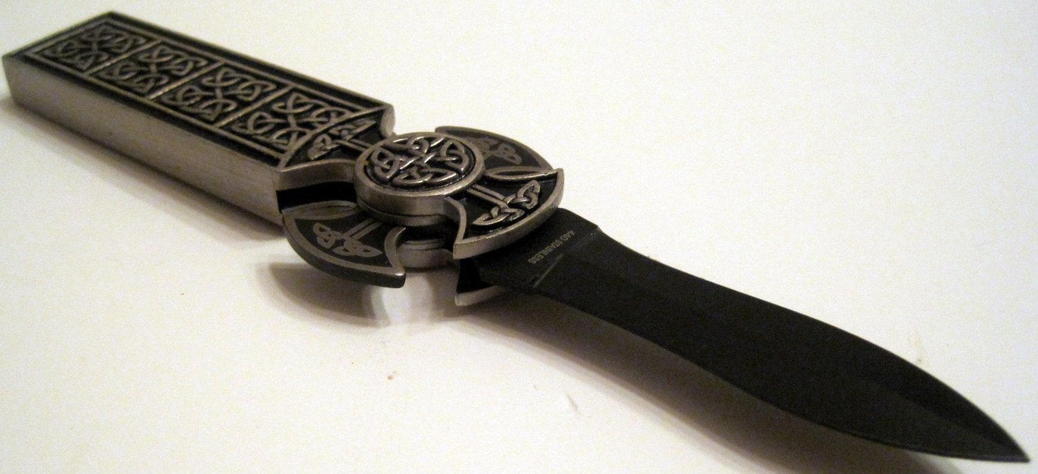 Irish Celtic Scottish Gaelic Christian Cross Twist Knot Folding Pocket ...