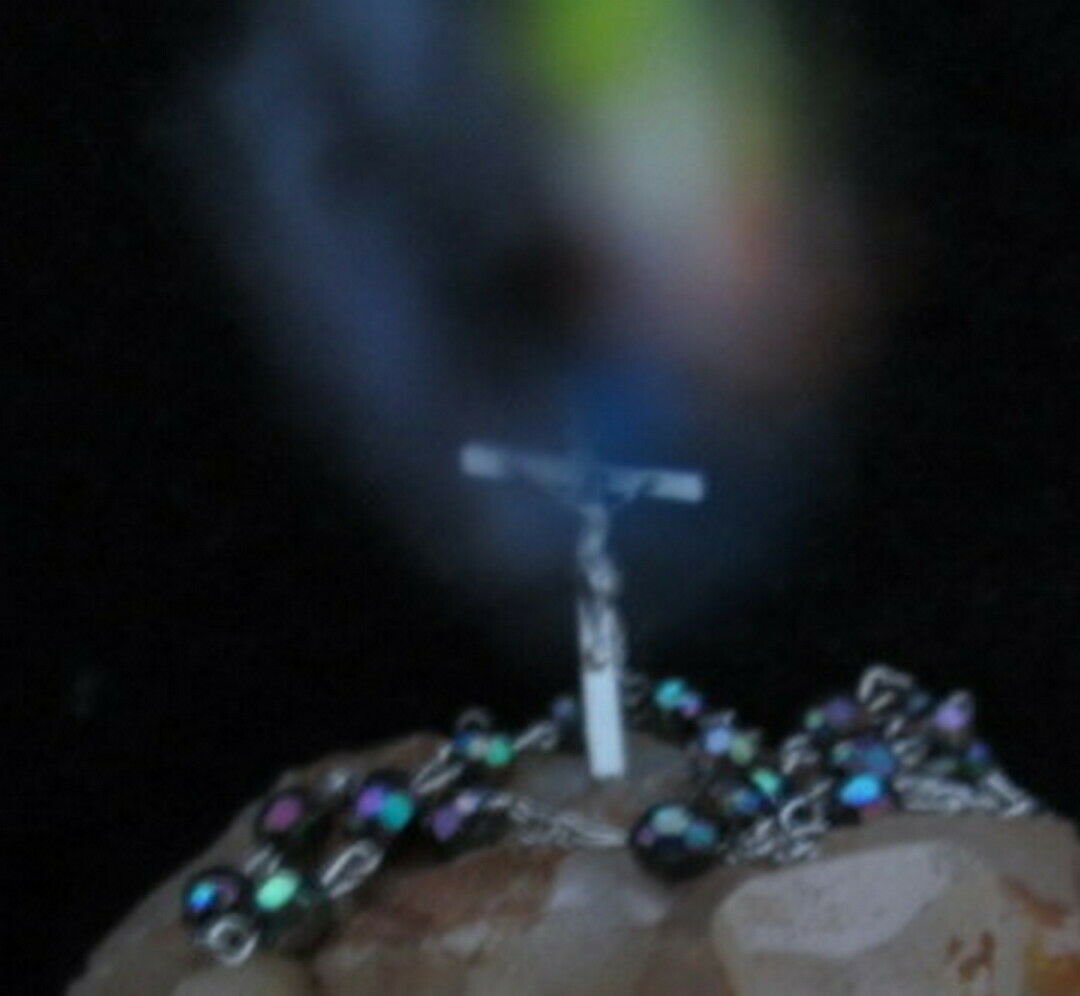 rosary haunted necklace spell kit protection cross evil black stop ...