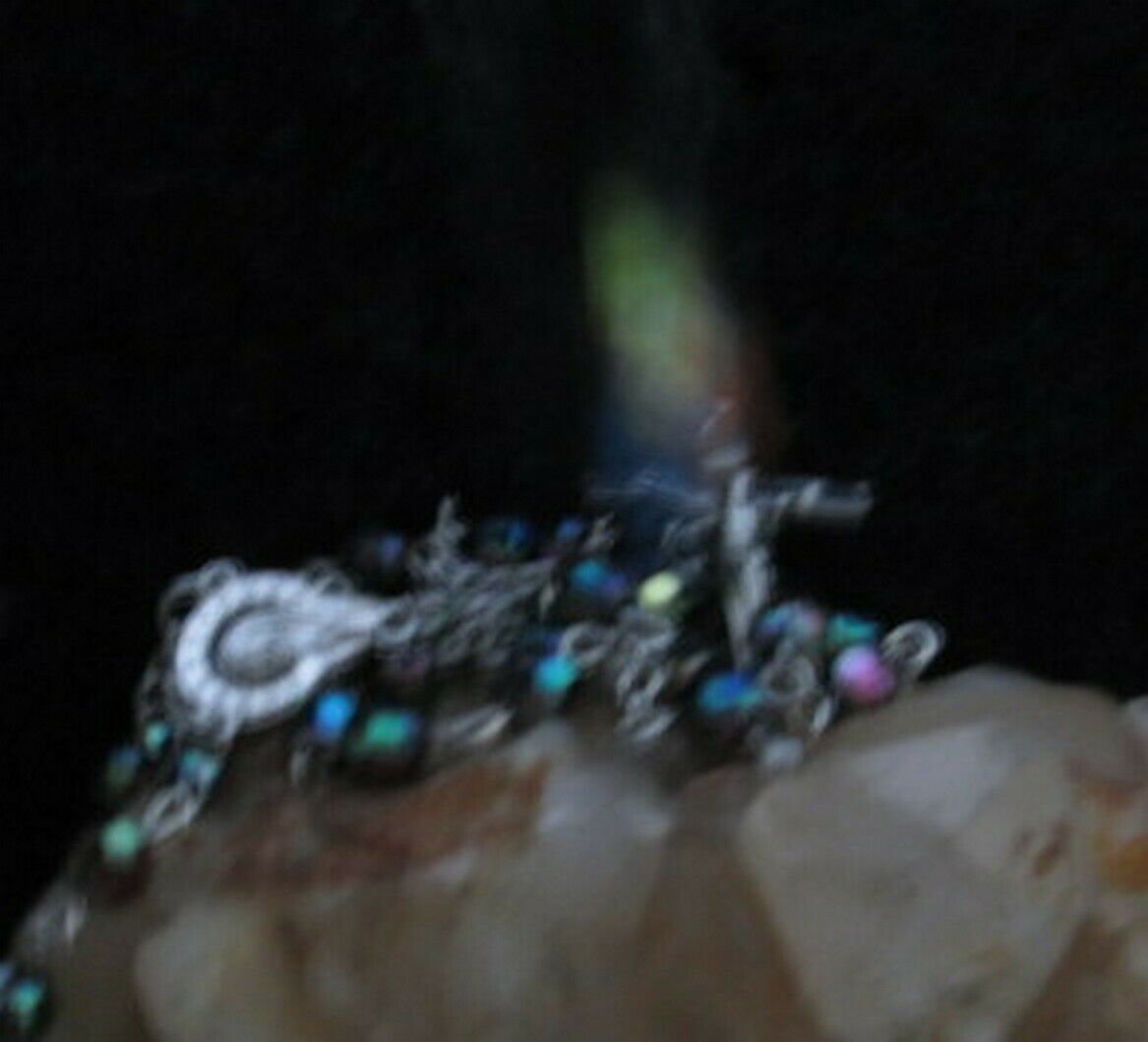 rosary haunted necklace spell kit protection cross evil black stop ...