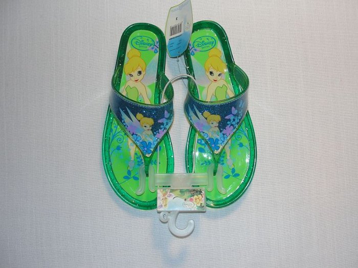 DISNEY Girl's Size 3 TINKERBELL Glitter Sandals, NEW