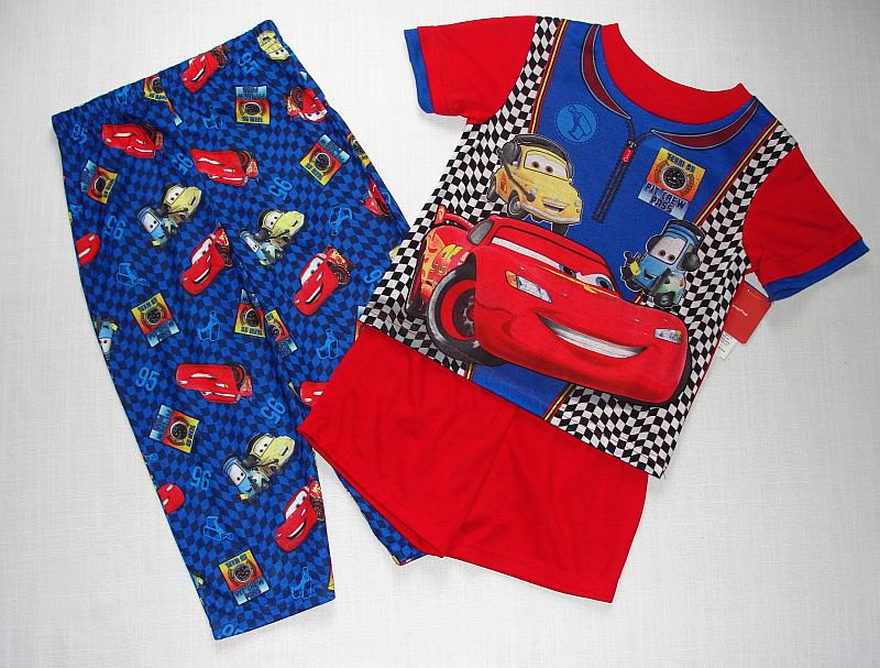 DISNEY PIXAR CARS LIGHTNING MCQUEEN Boy's Size 3T 3-Piece Pajama Set, NEW