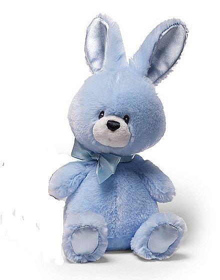 GUND Plush 6" BLUE BUNNY Baby Rattle, EASTER, NEW, NWT