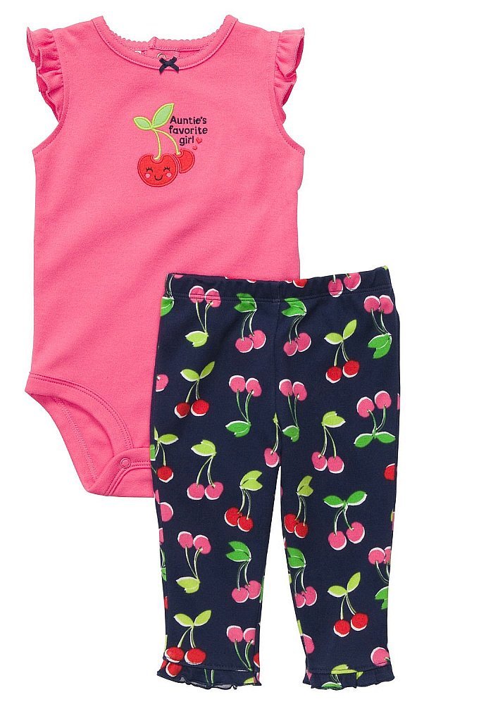 CARTER'S Girl's 9 Months AUNTIE'S FAVORITE GIRL Cherry Pants Set ...