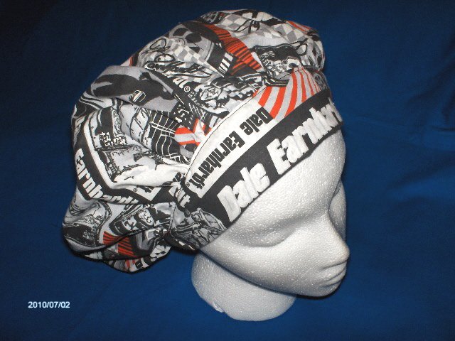 Ladies Cloth Reusable Surgical Caps Banded Bouffants DALE EARNHARDT #3