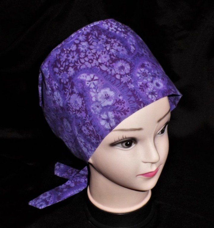 Purple Nurses Scrubs Hats Women Pixie Scrub Caps Surgical Cap Medical ...