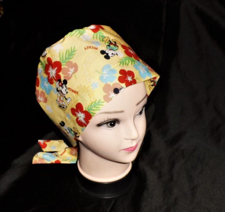 Pediatric Nurses Disney Mickey Mouse Minnie Mouse Surgical Scrubs Scrub Caps Ladies Pixie Cap