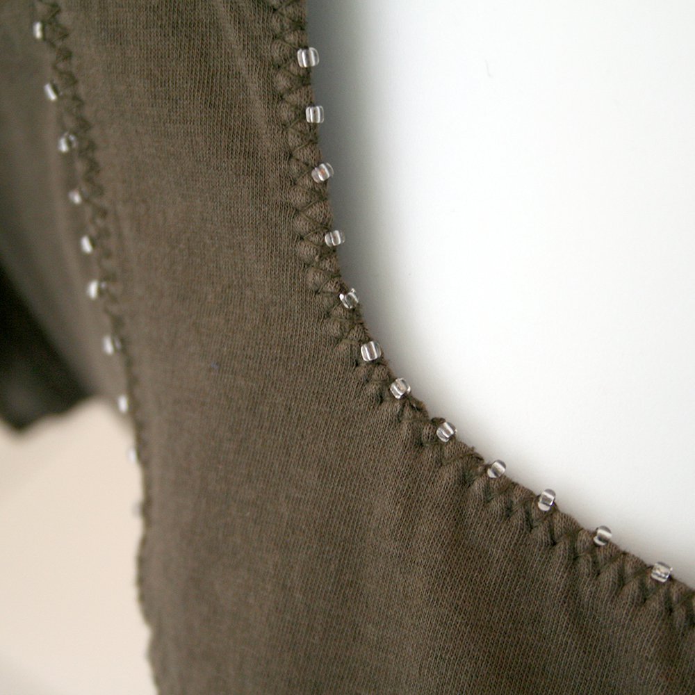 French Connection Brown Cotton Shift Dress with Bead Trim Women's Size ...