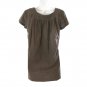 French Connection Brown Cotton Shift Dress with Bead Trim Women's Size ...