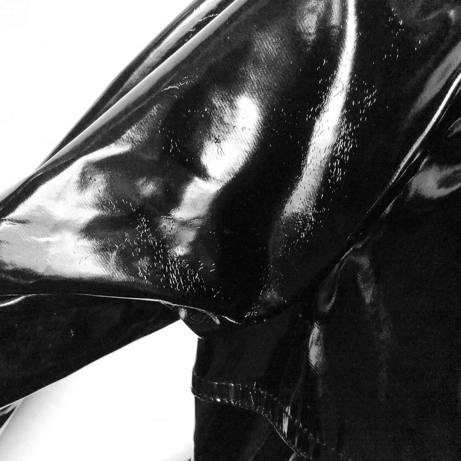 PVC PU Shiny Wet Look Double Breasted Rain Jacket Trench Coat Punk ...