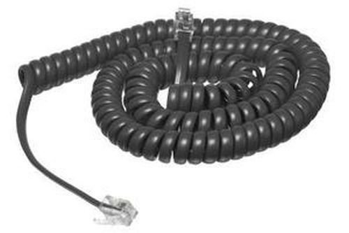(5) 12ft 12' Charcoal Gray Handset Receiver Phone Telephone Coil Curly Cord