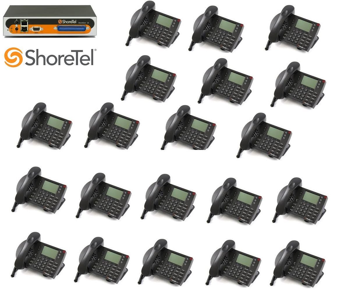 Shoretel 30 KSU VOIP Phone System W/ 20 230 Phones Telephones