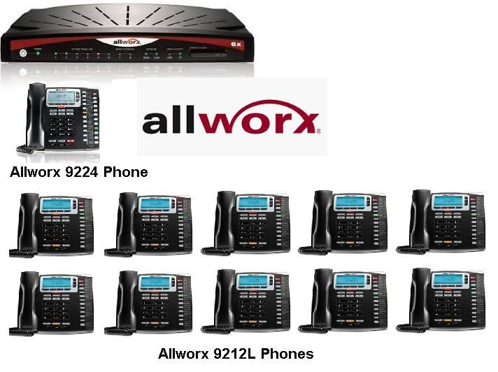 Allworx 6X Telephone System Server VOIP PBX KSU W/ 1 x 9224 & 10 x ...