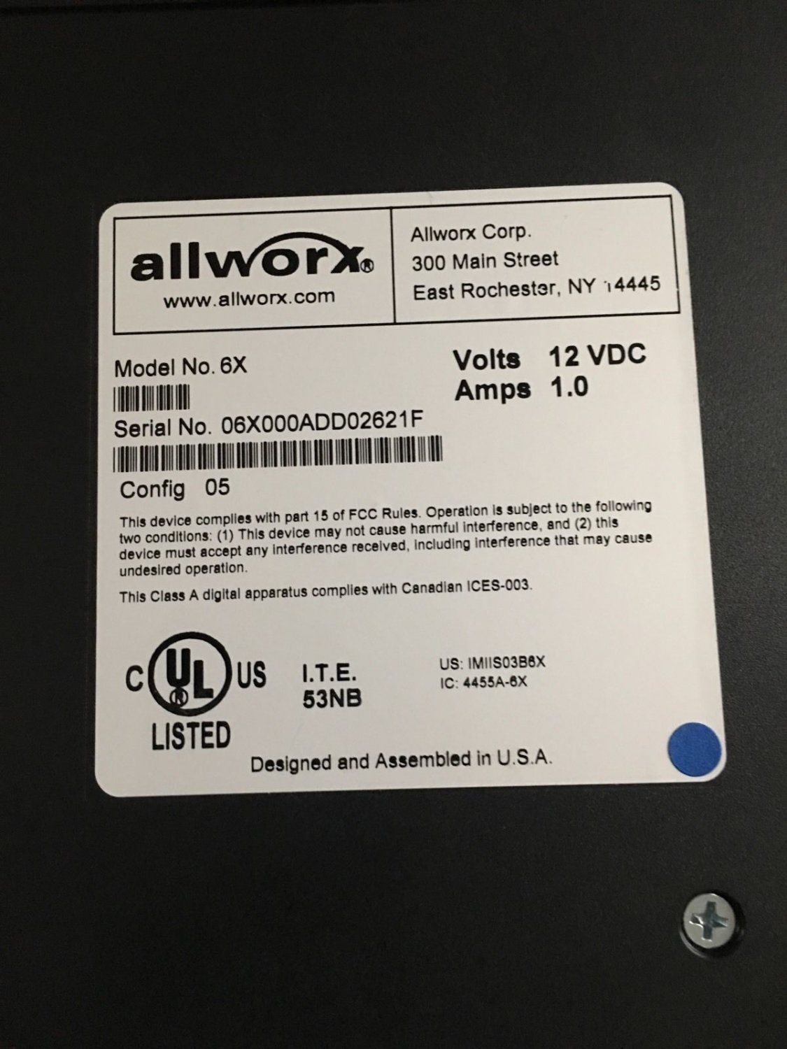 Allworx 6x VoIP Network PBX Switch Phone System with Software 8.1.3.5 ...