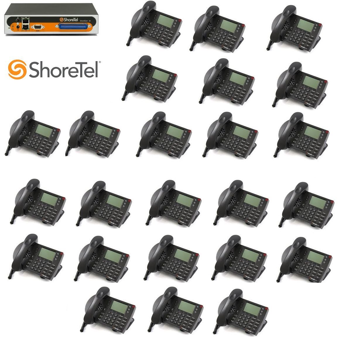 Shoretel 50V KSU VOIP Phone System W/ 24 230 Phones Telephones