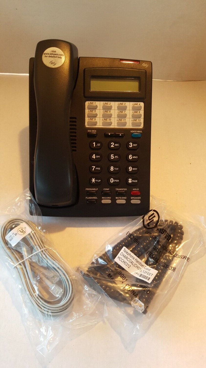 ESI 24-Key DFP 2 Line Display Phone - Refurbished 5000-0493 Charcoal ...