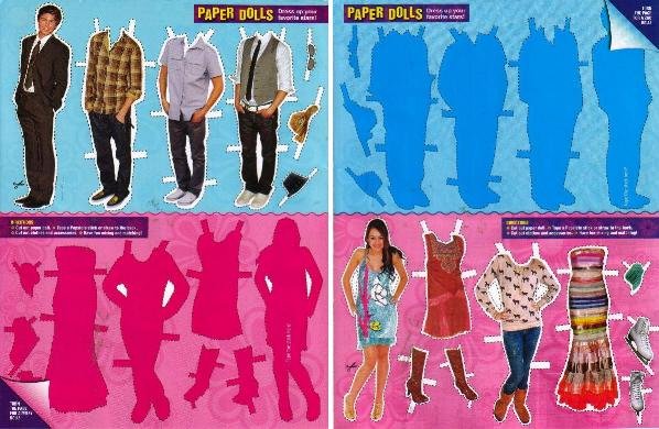 ZAC EFRON & MILEY CYRUS Magazine Paper Dolls 2 PAGES