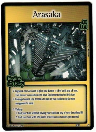 CYBERPUNK ARASAKA Role Playing Game Promo Trading Card RED FONT