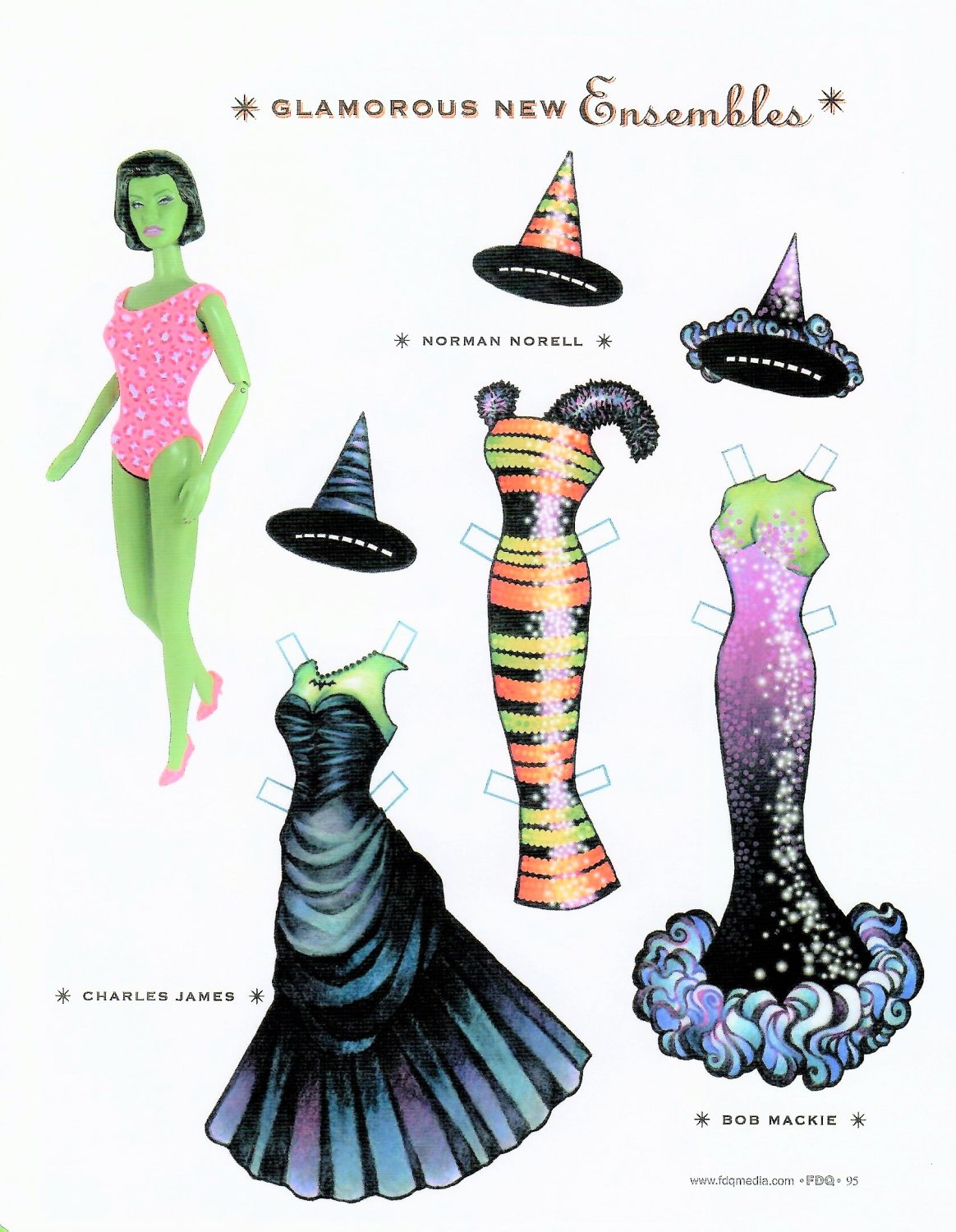 INFADOLL MAGAZINE PAPER DOLLS Charles James BOB MACKIE Norman Norell ...