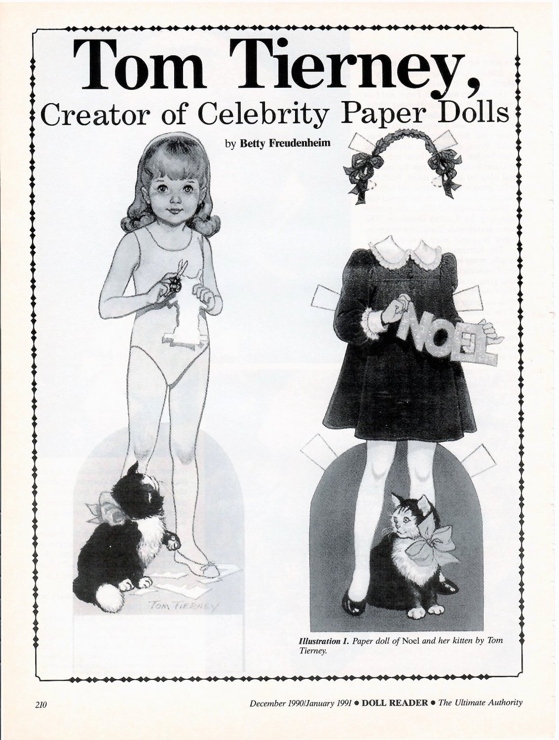 TOM TIERNEY Creator of Celebrity Paper Dolls - 10-Page Article -12 ...