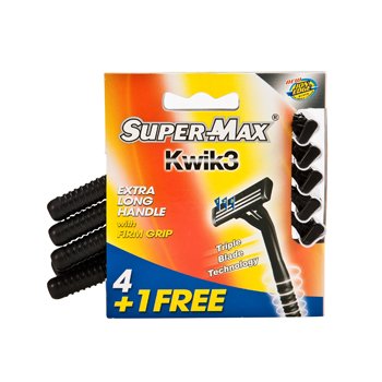 36 — 5-ct. packs of Super Max® razors.