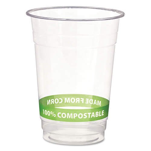 Eco Compostable Corn Plastic Cups- 16 oz Clear (1000)