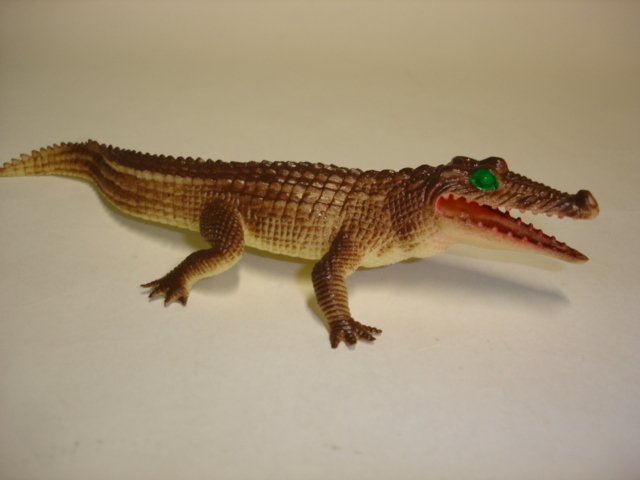 Vintage plastic toy alligator crocodile figure