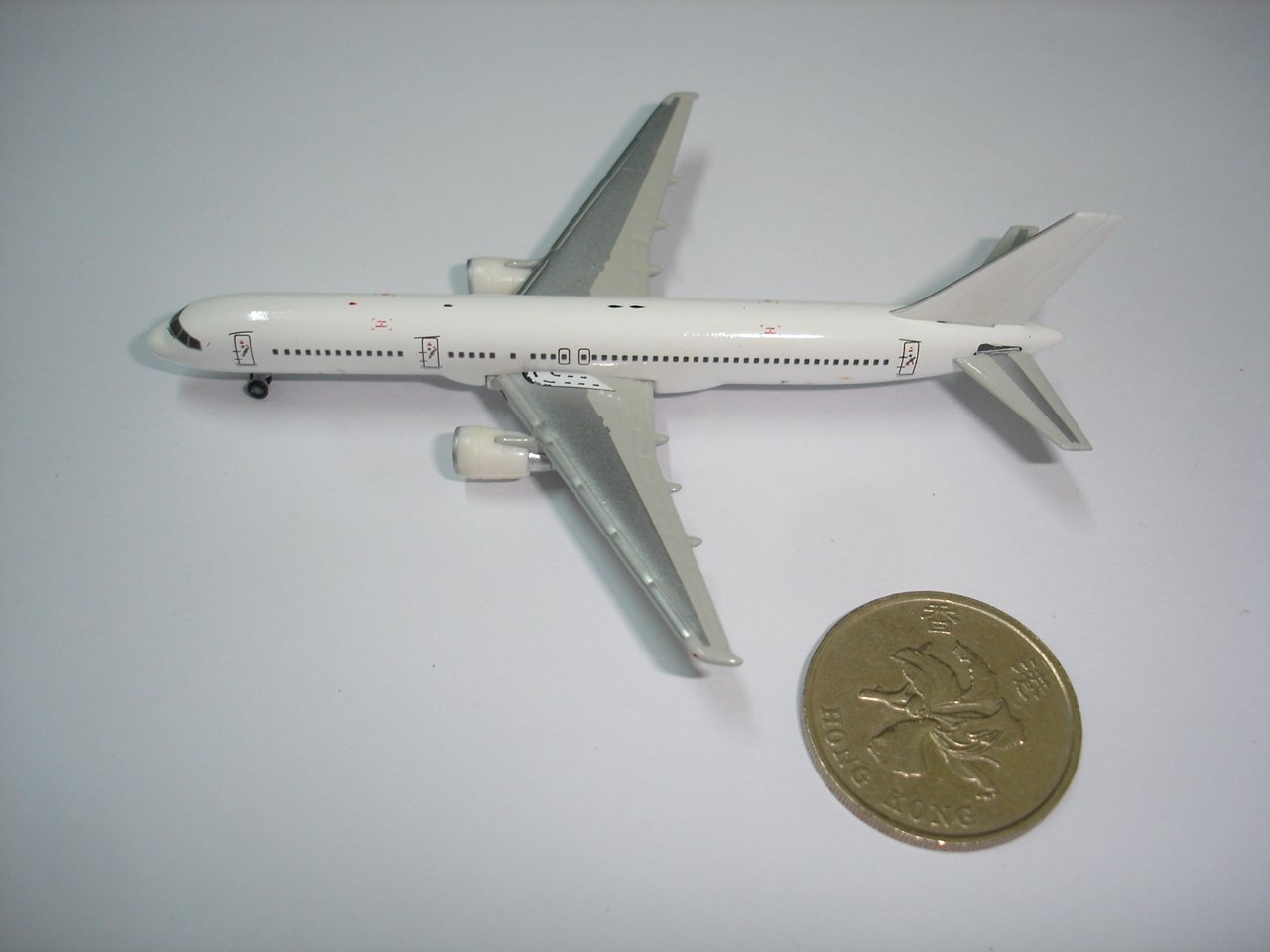 White small airplane metal plane model diecast